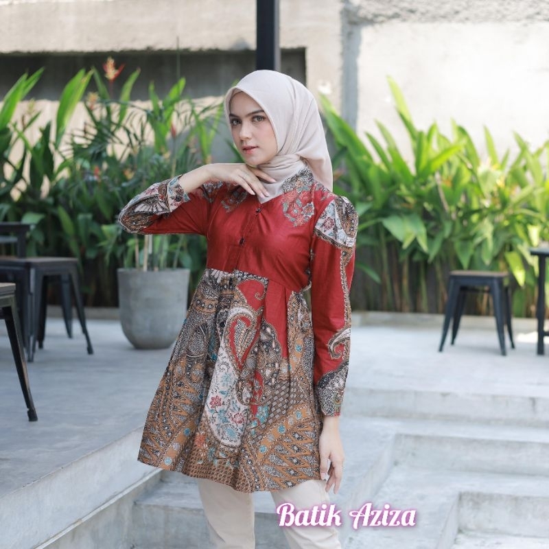 Jual Batik Modern Wanita Atasan Batik Wanita Tunik Batik Dress Batik ...