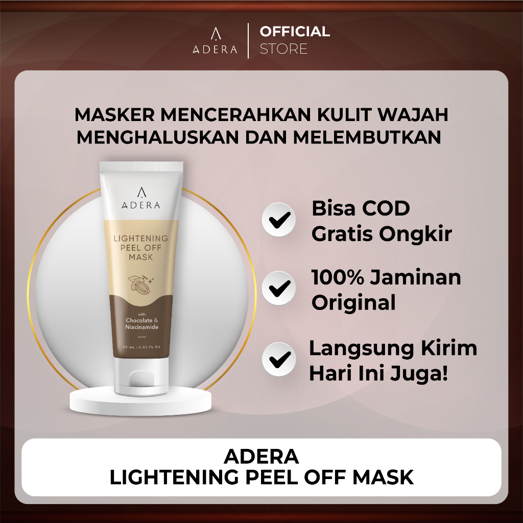 Jual ADERA Masker Wajah Lightening Peel Off Mask Muka Mencerahkan Kulit ...