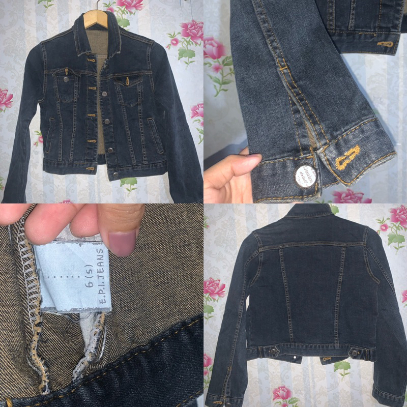 Jual Jaket Crop Denim Preloved Buat Cewe Ld 100 Shopee Indonesia
