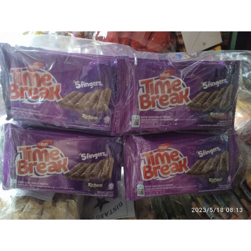 Jual Nabati time break 5 fingers, wafer salut coklat 1000 (20x16gr ...