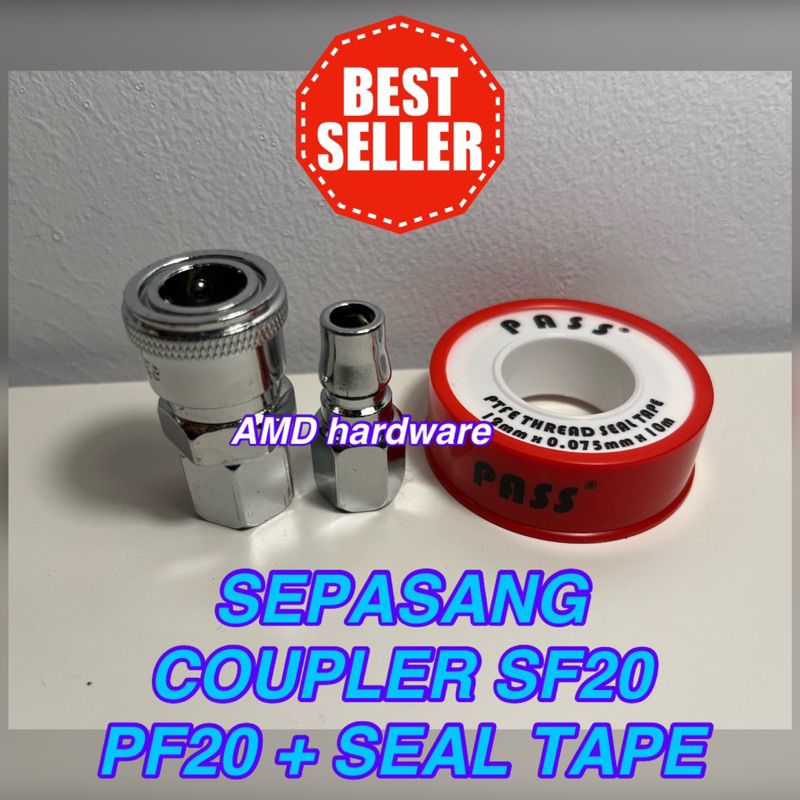 Jual Quick Coupler SET Sambungan Connector Kompresor Angin SF20 PF20 1/ ...