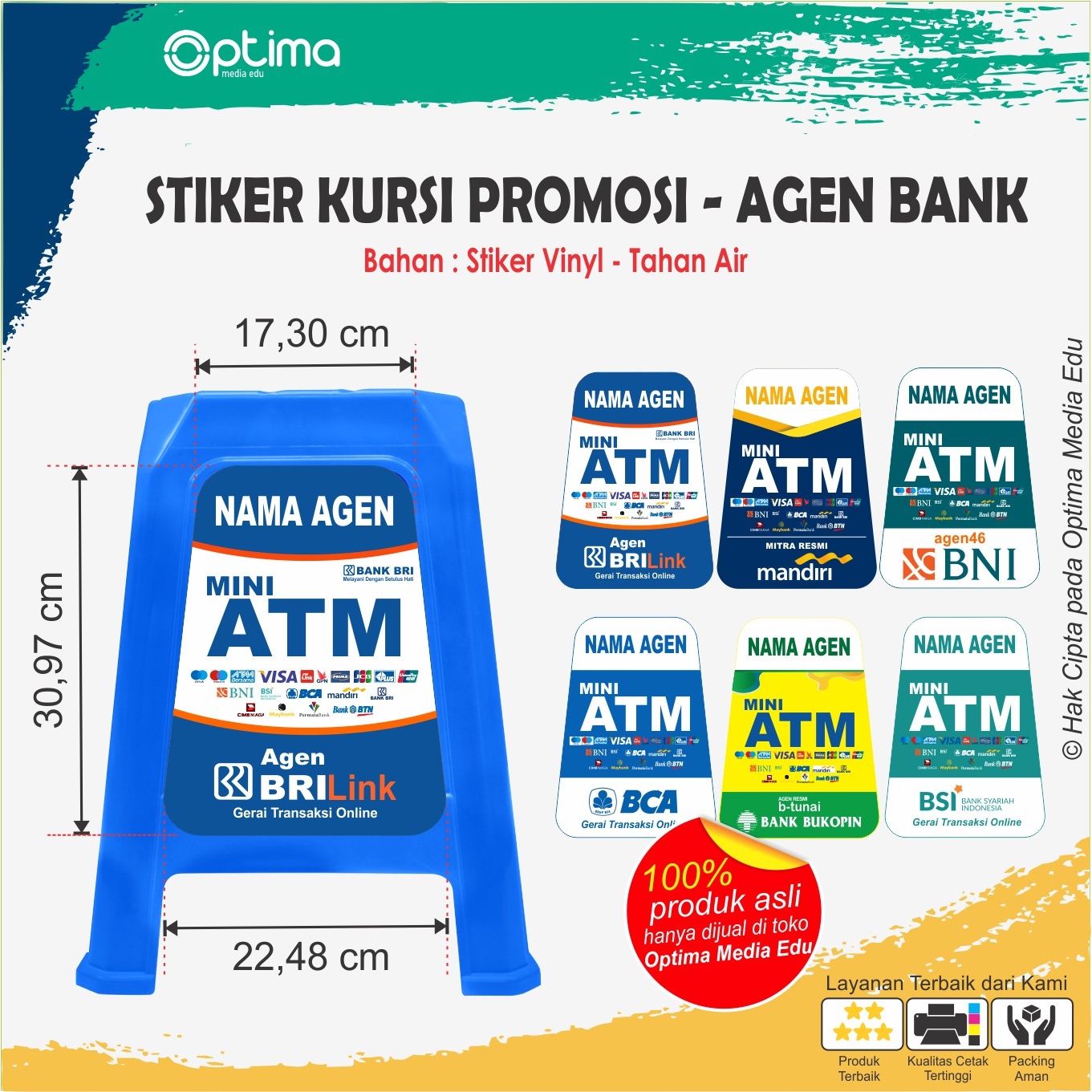 Jual Stiker Kursi Promosi - Agen Bank Resmi Brilink BCA BNI BSI Mandiri ...