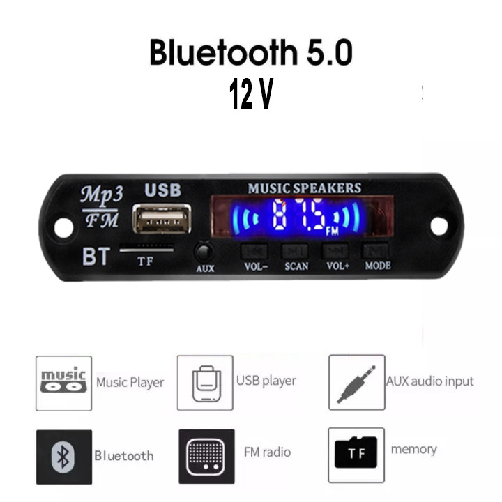 Jual Mp3 Kit Modul Bluetooth type 5.0 USB AUX Fm Ridio 12V high quality ...