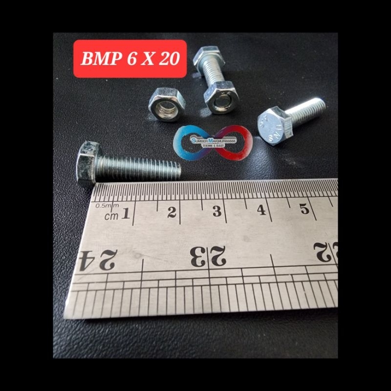 Jual Baut Mur Putih / Bmp m 6 x 20 | Shopee Indonesia