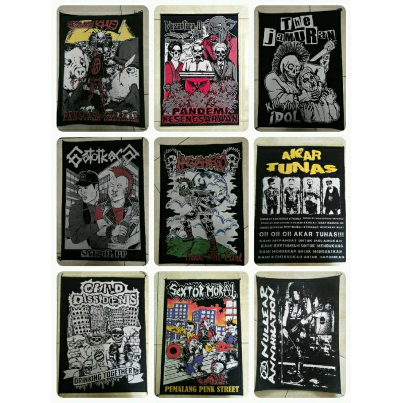 Jual EMBLEM BAND PUNK / EMBLEM BESAR / EMBLEM PUNGGUNG UKURAN 30CM X ...
