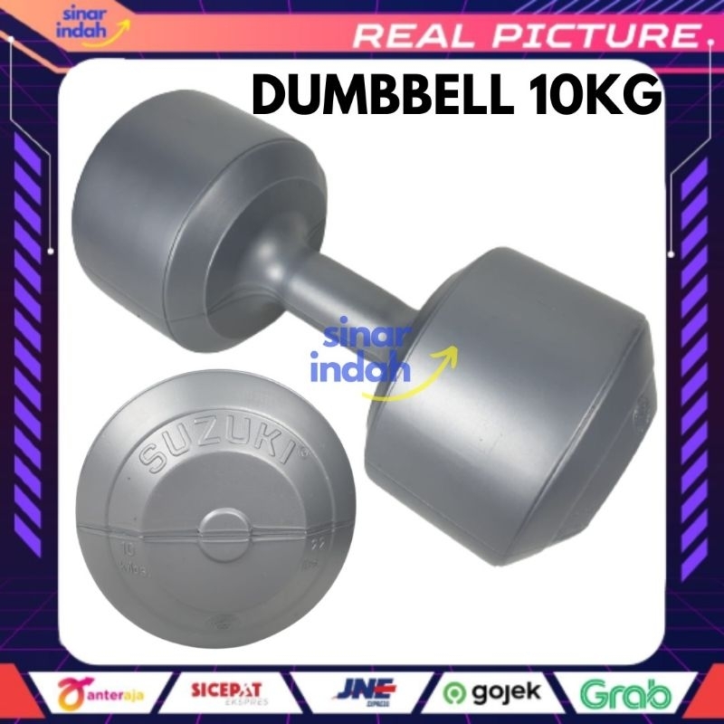 Jual Dumbel Suzuki 10 Kg Dumbell Plastik Barbel Fitness Dambel Gym ...