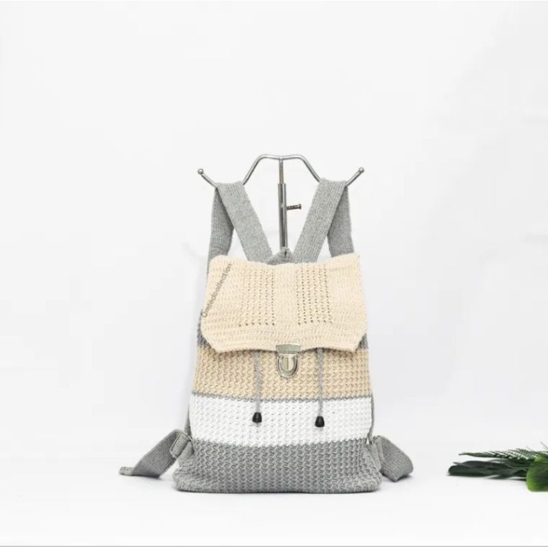 Jual Tas Rajut Ransel Mini Wanita Ukuran 25cm x 30cm | Shopee Indonesia