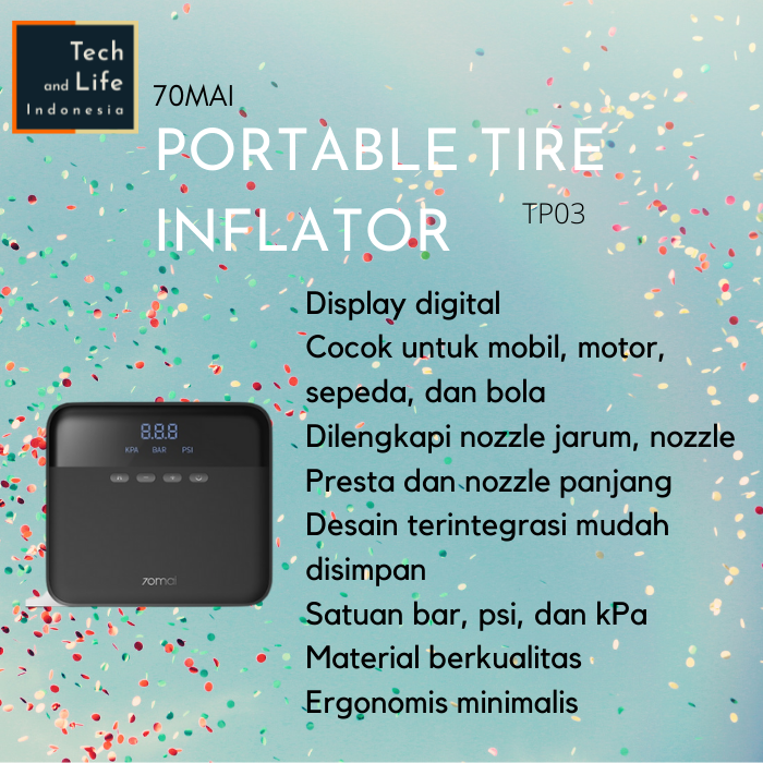 Jual 70mai Air Compressor TP03 Portable Digital Tire Inflator Pompa Ban | Shopee Indonesia