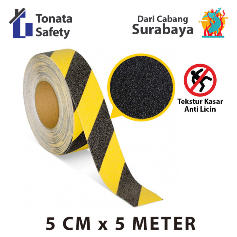 Jual Anti Slip Tape / Lakban Anti Licin Kuning Hitam 5 cm x 5 Meter ...