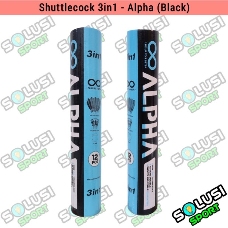 Jual Shuttlecock 3 in 1 ALPHA Black Kok Badminton Bulutangkis 3in1 ...