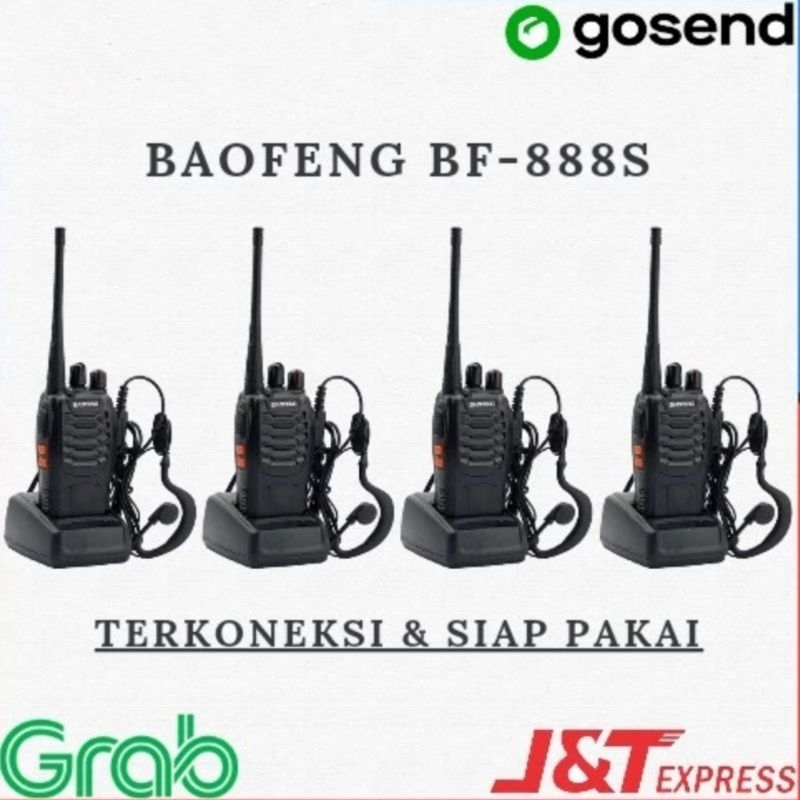 Jual Paket 4 Unit HT Baofeng BF 888S Terkoneksi Radio Baofeng Garansi | Shopee Indonesia