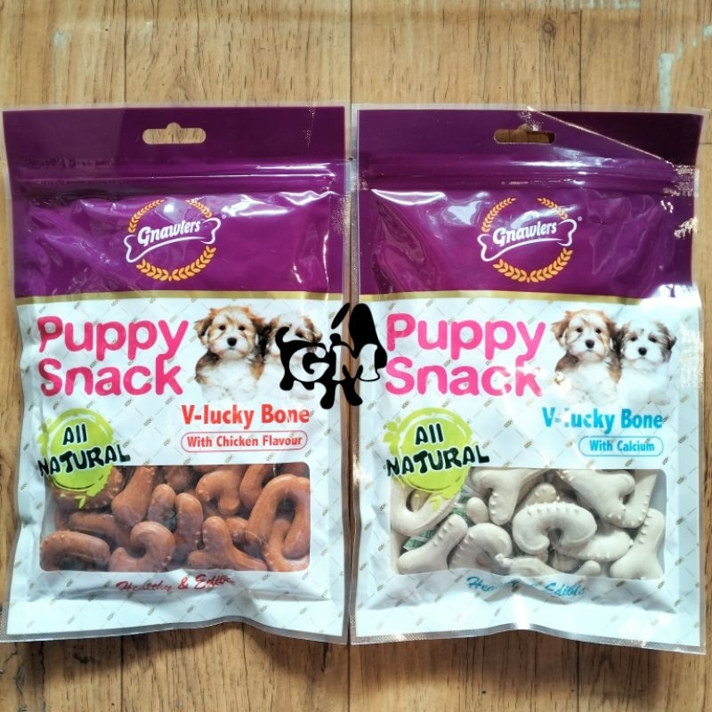Jual Snack Anjing Gnawlers Puppy Snack V Lucky Bone 270gr Dog Treat ...