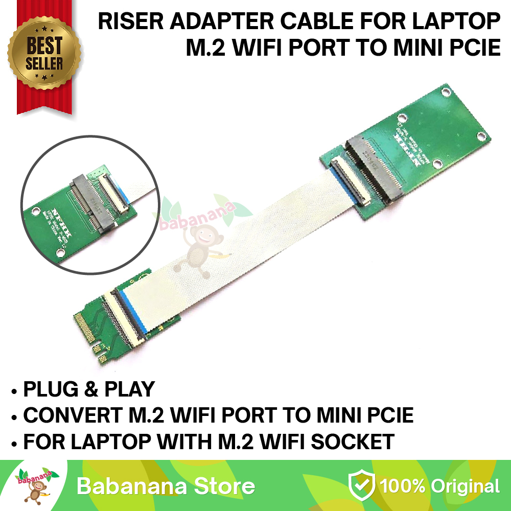 Jual Riser Adapter Cable for M.2 Wifi Port to Mini PCIE Laptop PCI ...