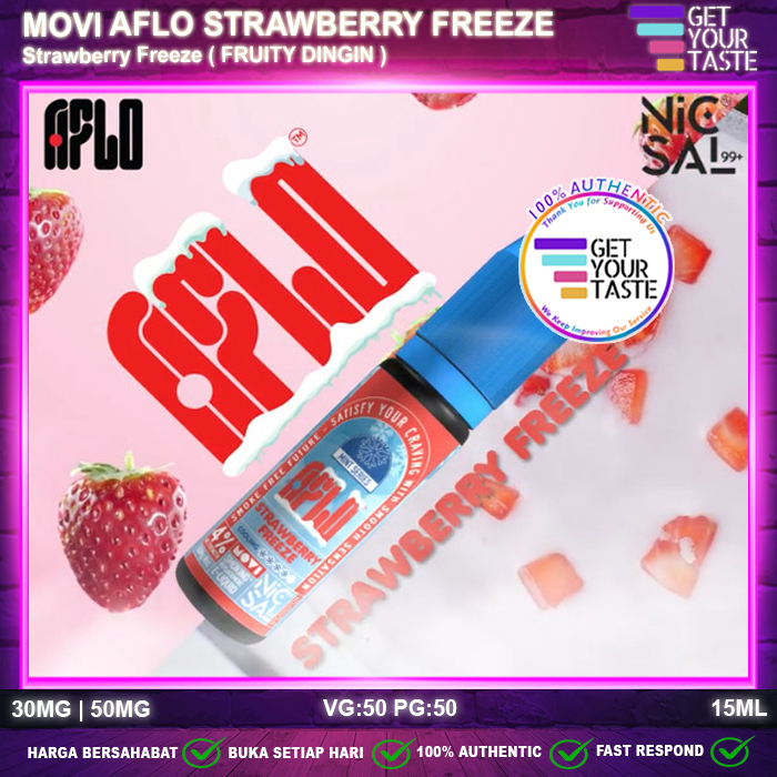 Jual Liquid MOVI Aflo Strawberry Freeze Salt Nic 15ML by MOVI | Shopee ...