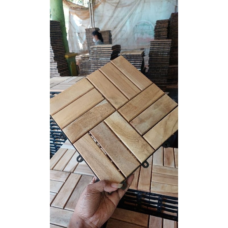 Jual Paket hemat lantai kayu outdoor lantai kayu jati decking kayu ...