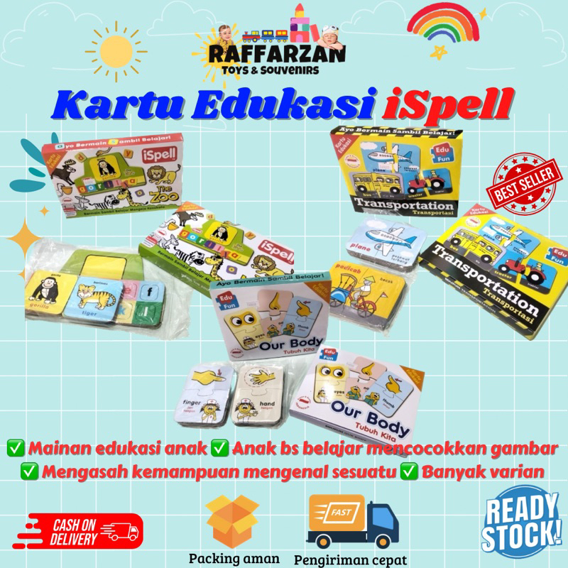 Jual Puzzle Edukasi Kartu Edukasi iSpell Bermain Sambil Belajar Mainan Edukasi Susun Puzzle ...