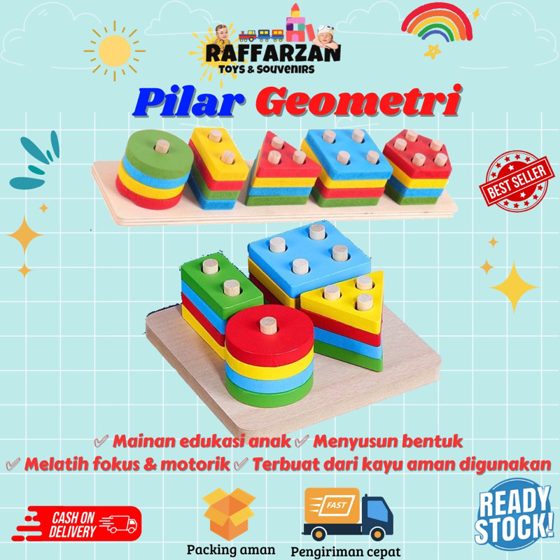 Jual Mainan Anak Edukatif Mainan Puzzle Mainan Balok Pilar Game Pilar ...