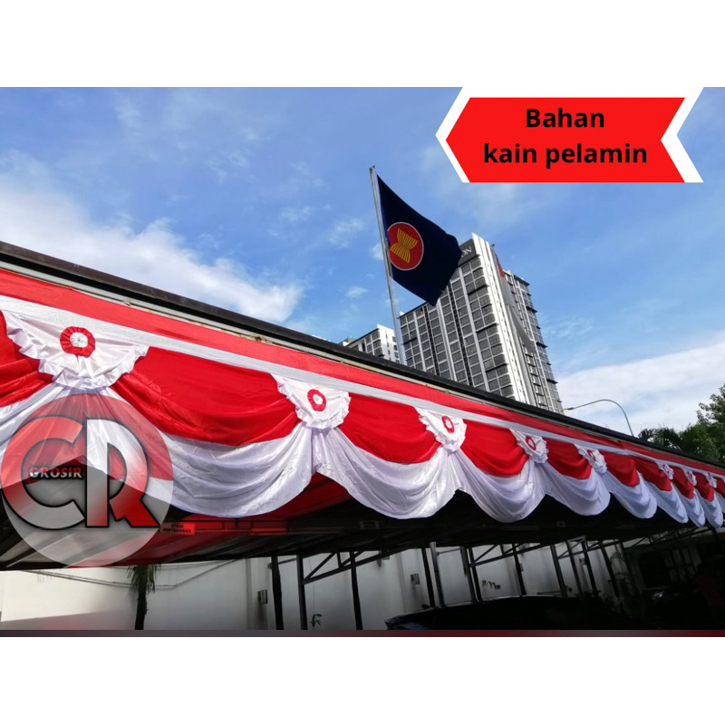 Jual BENDERA BACKGROUND PANGGUNG BUNGA MERAH PUTIH | Shopee Indonesia