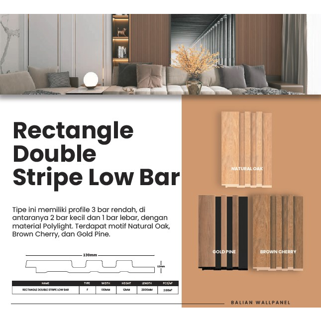 Jual Wall Panel BALIAN - F01 Natural Oak Low Bar / Panel Dinding ...