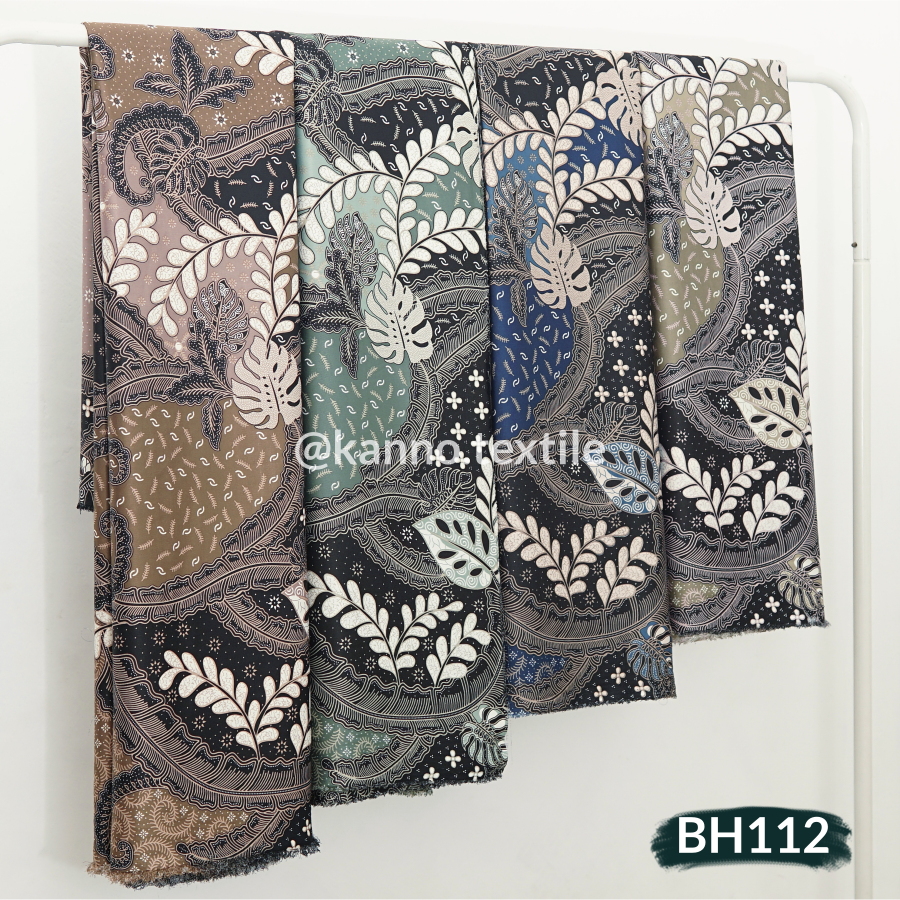 Jual KAIN BATIK HALUS SEMI SUTRA BH112 MOTIF BUNGA WARNA MOCCA/SAGE ...