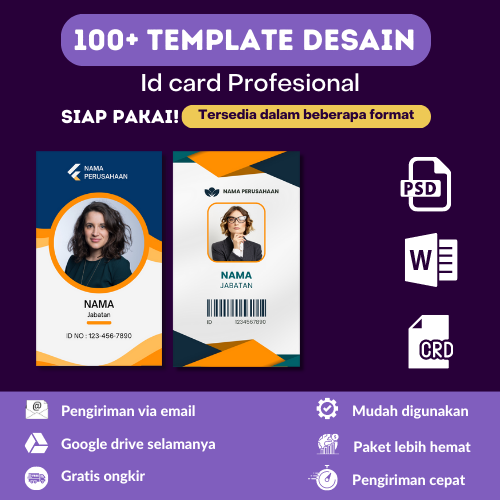 Jual Template ID Card Format PSD, Word, CRD Editable & Siap Cetak ...