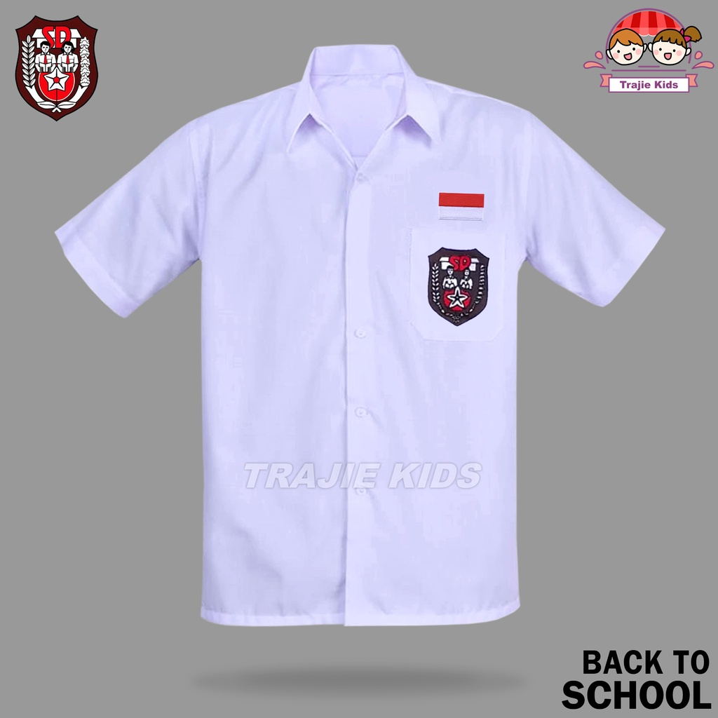 Jual Baju Seragam Putih SD Lengan Pendek Kemeja Putih Lengan Pendek ...