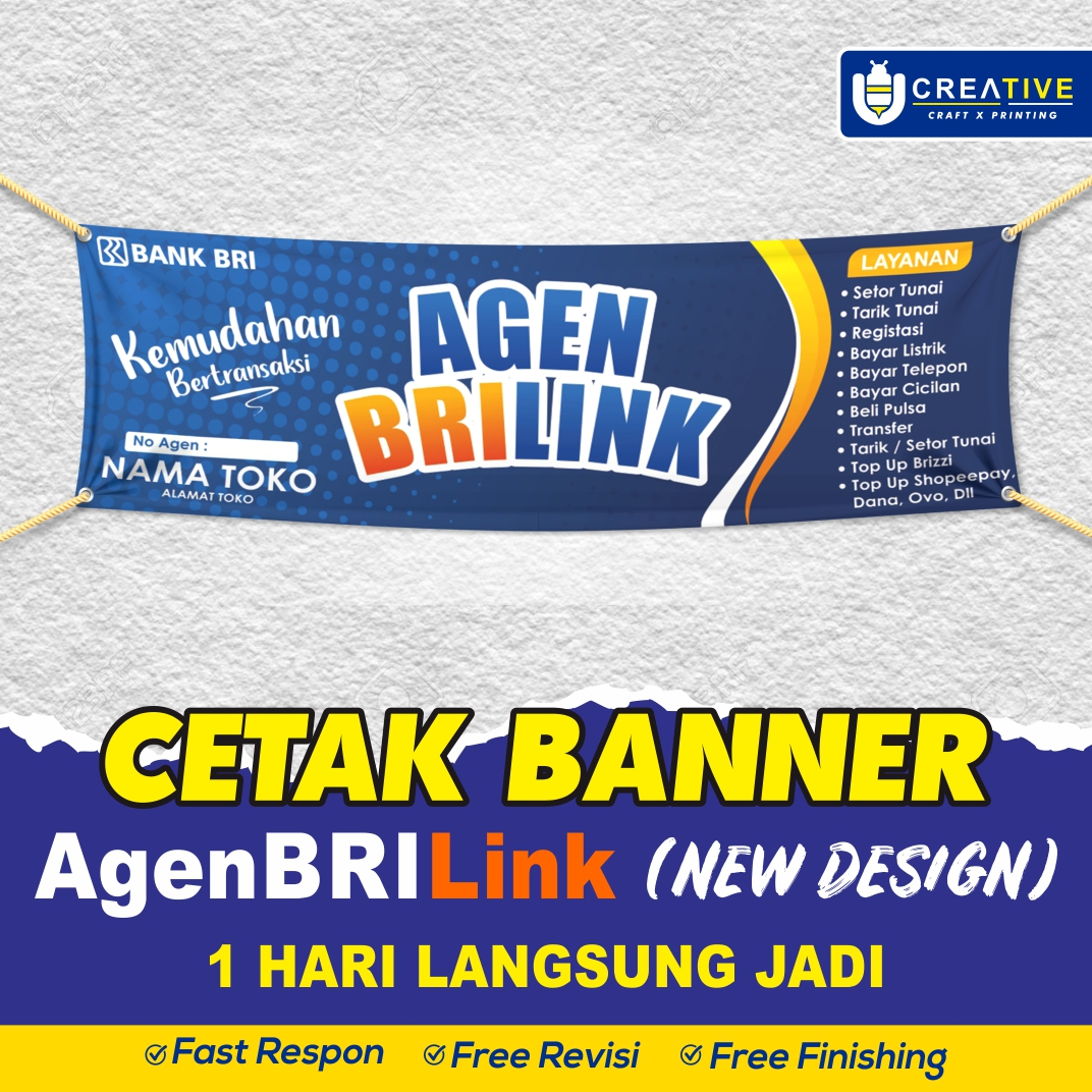 Jual Cetak Banner Agen BRILink (Fast Respon, Free Revisi, & Free Finishing) | Shopee Indonesia