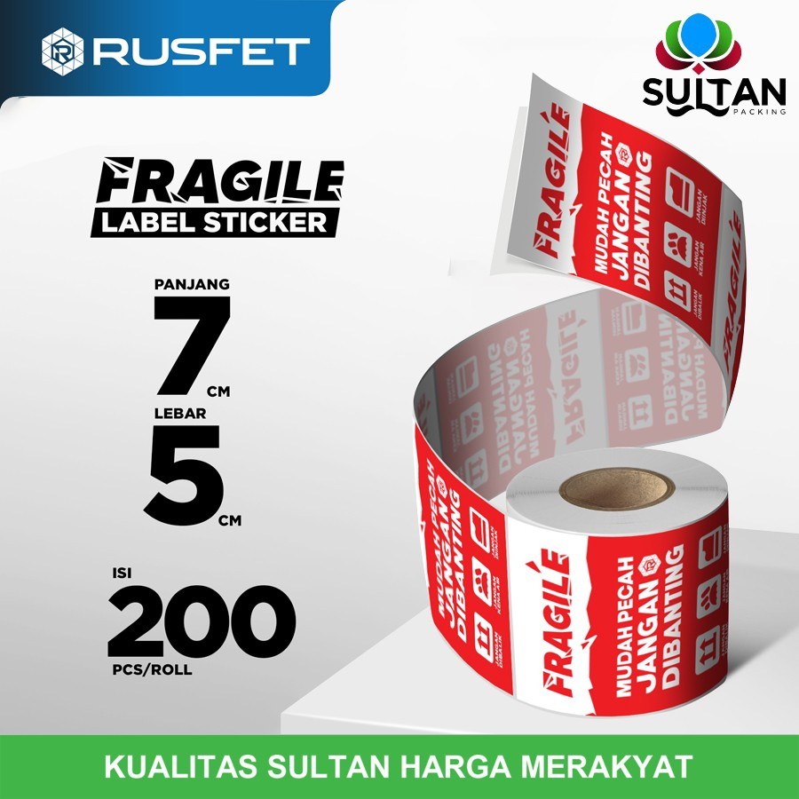 Jual Stiker fragile jangan di banting stiker label pengiriman 7cm x 5cm ...