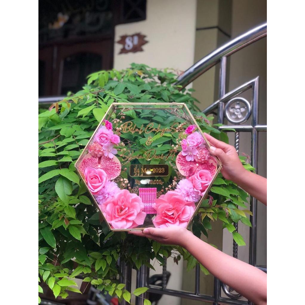 Jual Mahar Pernikahan Modern / Frame Hexagonal D35cm | Shopee Indonesia