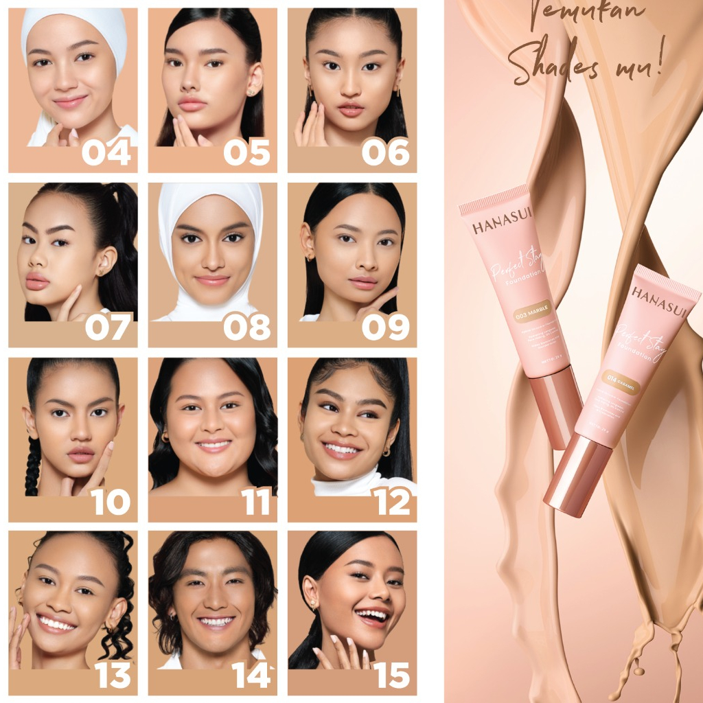 Jual HANASUI PERFECT STAY FOUNDATION 25gr || Hybrid Skincare Foundation | Shopee Indonesia