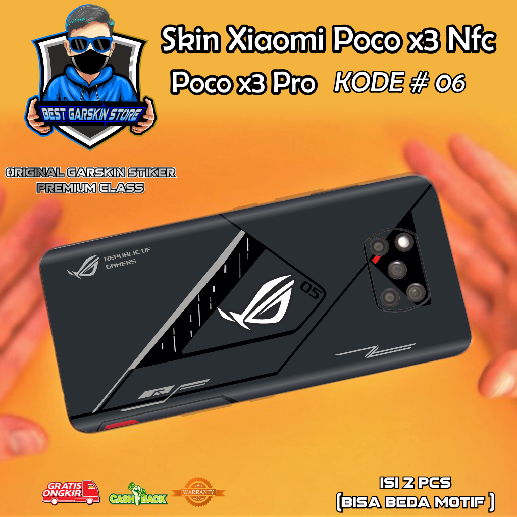 Jual Isi 2 Pcs Bisa Beda Motif Garskin Xiaomi Poco X3 Pro - NFC Motif 6 ...