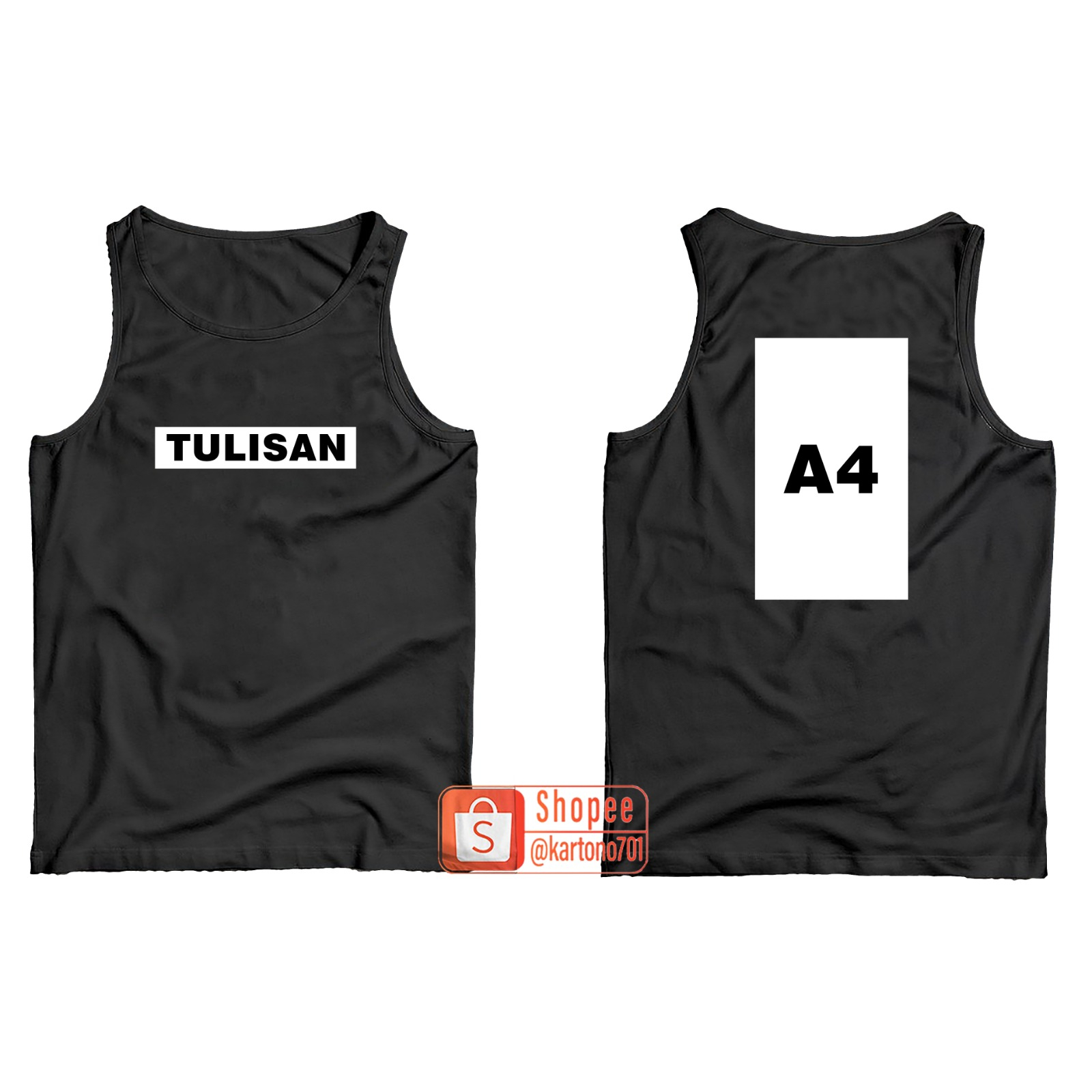 Jual CUSTOM SABLON DTF TULISAN + A4 / KAOS SINGLET | Shopee Indonesia