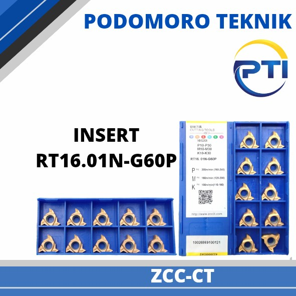 Jual INSERT RT16.01N G60P MEREK ZCC-CT, INSERT ULIR LUAR ZCC-CT | Shopee Indonesia