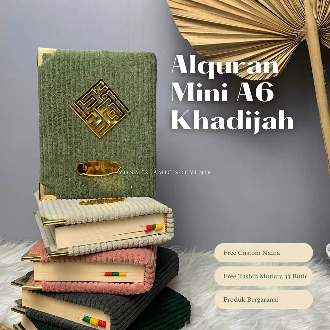 Jual Al Quran Mini Khadijah Series custom nama ukiran Grafir ukuran A6 ...