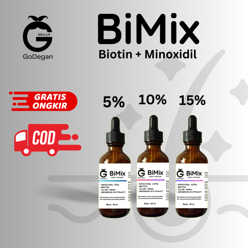 Jual BiMix Minoxidil 2% / 5% / 10% Penumbuh Rambut 60ml | Shopee Indonesia