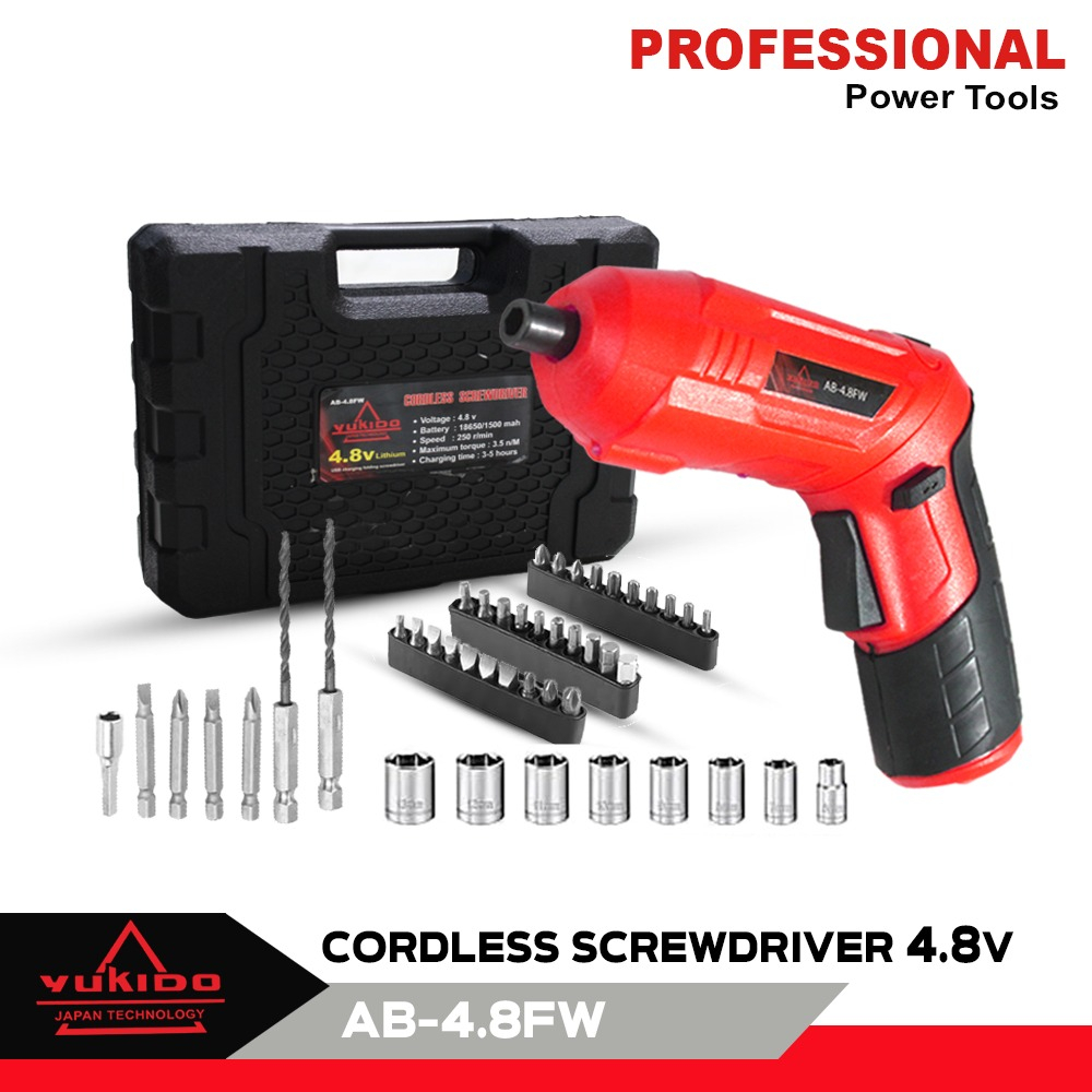 Jual Cordless Screwdriver 4.2 V / Mesin Bor Cordless Mini 48pcs Set ...