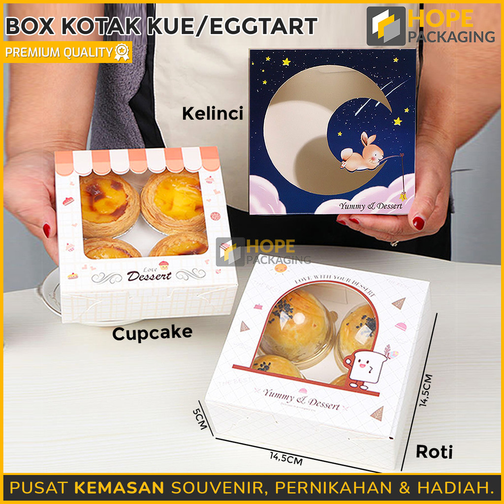 Jual [Harga / 3 Pcs] Box Kotak Cake / Kardus Egg Tart / Kotak Kue Pie ...