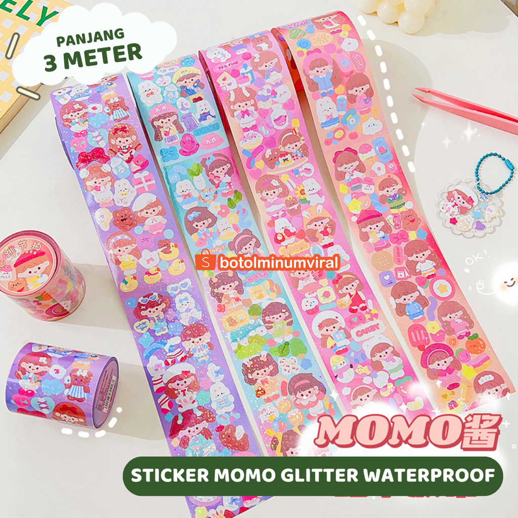 Jual Sticker Momo Roll Glitter Viral 3 Meter Tahan Air | Shopee Indonesia