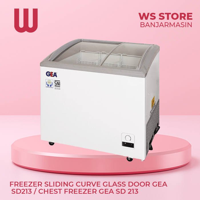 Jual Freezer Sliding Curve Glass Door Gea SD213 / Chest Freezer Gea SD 213 | Shopee Indonesia