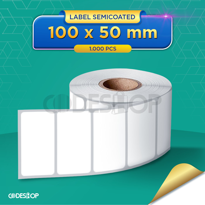 Jual Label Barcode 100 X 50 (1 Line) Kertas Sticker Semicoated 100x50mm ...