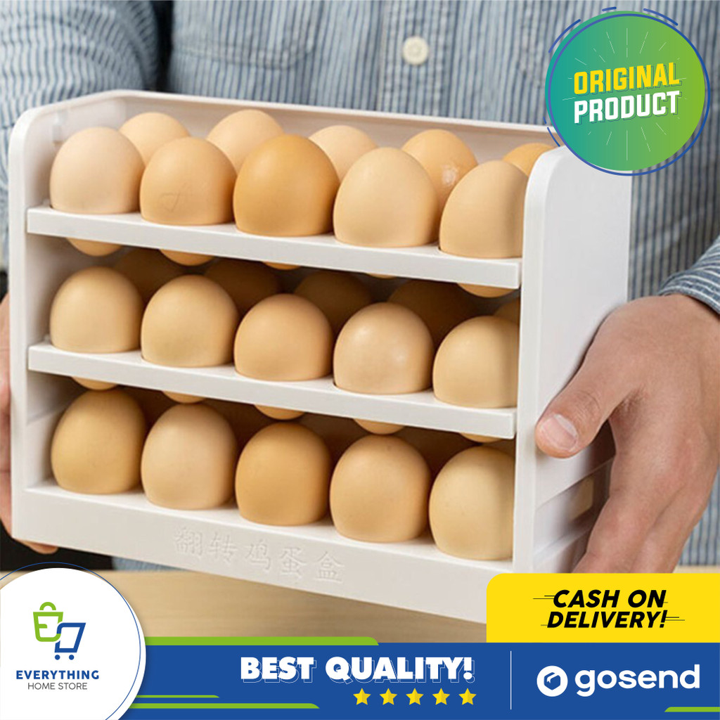 Jual Flip Egg Organizer / Rak 3 Susun Pintu Penyimpan Telur Untuk ...