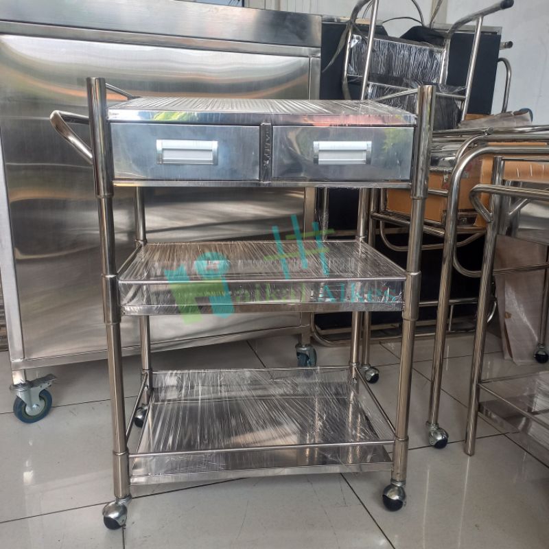 Jual Trolley instrument, Troli instrumen Susun/laci stainless steel ...
