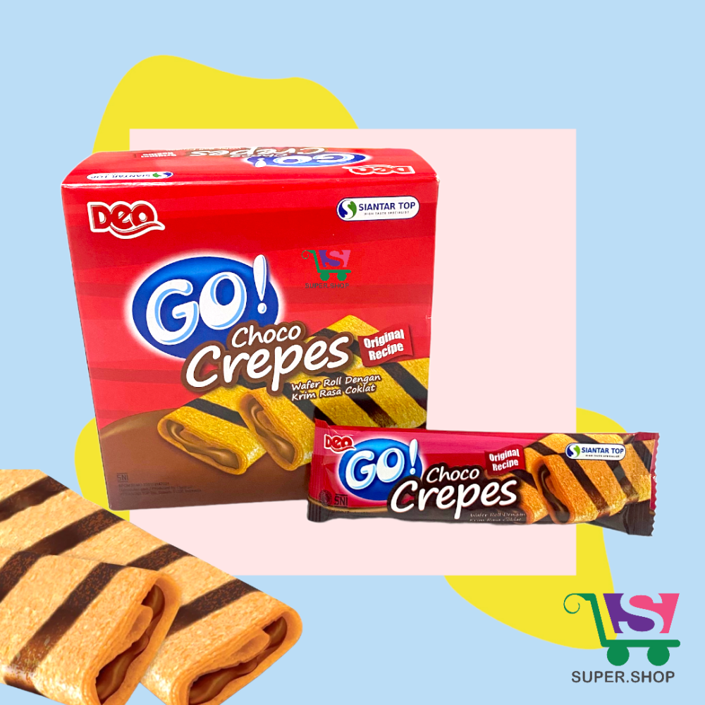 Jual Go Choco Crepes Wafer Roll Krim Cokelat (isi 24 pcs) | Shopee ...