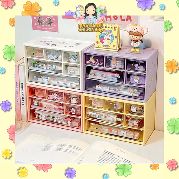 Jual Mini storage drawer free sticker rak laci kecil multifungsi ...