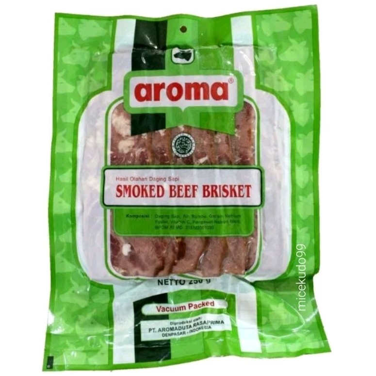 Jual AROMA SMOKED BEEF BRISKET DAGING SAPI ASAP 250GR HAM | Shopee ...