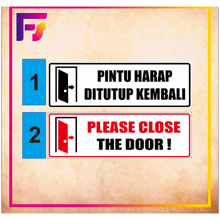 Jual Stiker waterproff pintu harap di tutup kembali | Shopee Indonesia