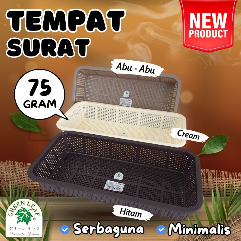 Jual Tempat Surat Green Leaf / Keranjang Serbaguna / Storage Box Berkas ...