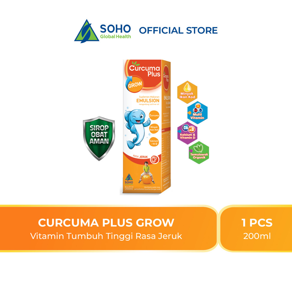 Jual Curcuma Plus Grow Emulsion Suplemen/Vitamin Anak Untuk Pertumbuhan ...