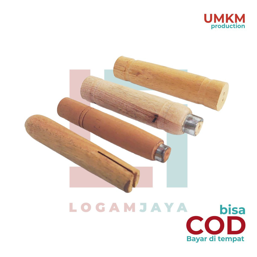 Jual TANGKAI BAHAN KAYU / GAGANG KAYU / PEGANGAN KAYU BUBUTAN DENGAN 4 ...