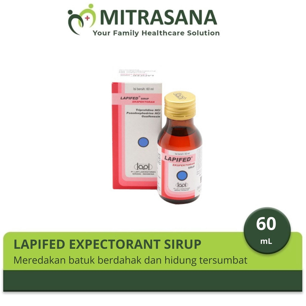Jual Lapifed Expectorant Sirup 60 mL - Meredakan Batuk Berdahak dan ...